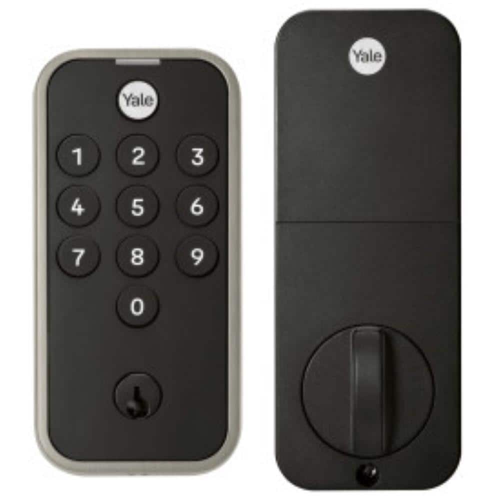 Yale Electronic Deadbolt Door Lock with Keypad and Keyed Access, Satin ...