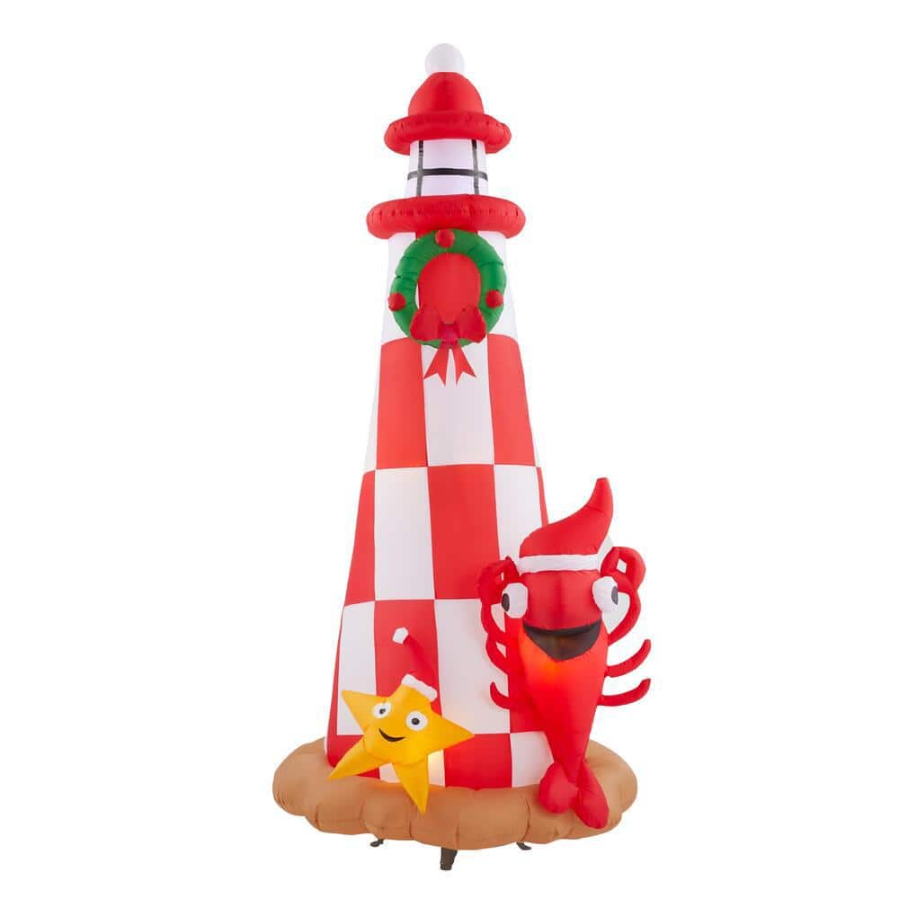 Home Accents Holiday 7.5 ft. Inflatable Lighthouse Scene 118009 - The ...