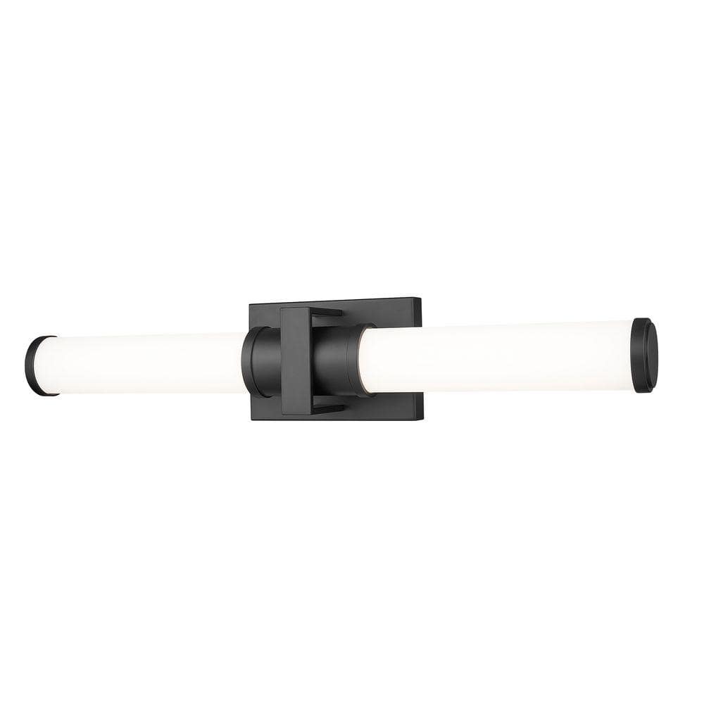 Idris 25.5 in. Integrated LED Matte Black 1 Light Vanity with Opal ...