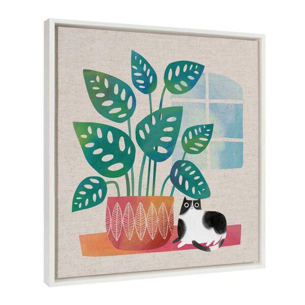 Kate and Laurel Sylvie Big Plant by Planet Cat Framed Art Print 22 in ...