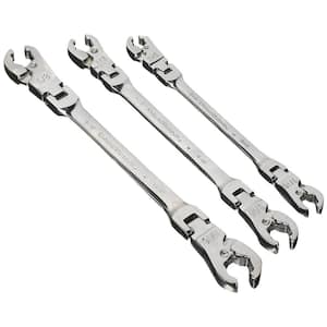 GEARWRENCH SAE Flex Head Flare Nut Ratcheting Wrench Set (3-Piece) 89098 - The Home Depot