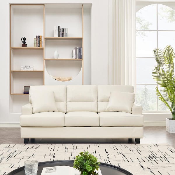 Cream leather sofa and loveseat store