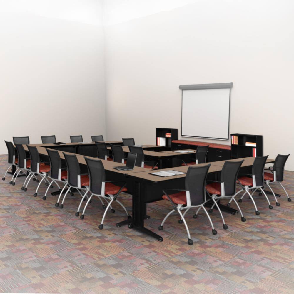 Regency Kee 42 x 24 in. Folding Noble Oak Training Seminar Table Desk ...