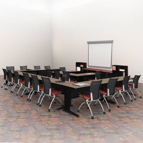 Regency Kee 42 x 24 in. Folding Noble Oak Training Seminar Table Desk ...