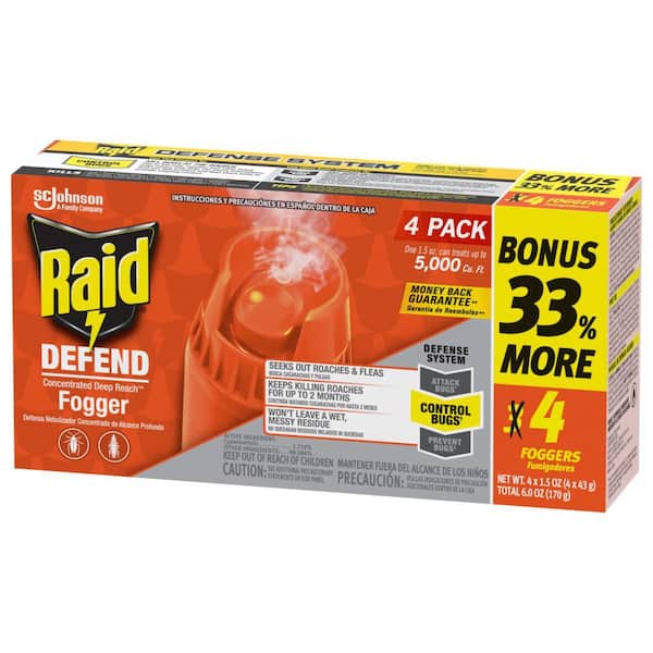 Raid 1.5 oz. Concentrated Deep Reach Fogger, 4 Cans 377975 - The Home Depot