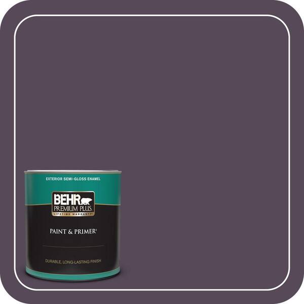 BEHR PREMIUM PLUS 1 qt. #M100-7 Deep Merlot Semi-Gloss Enamel Exterior ...