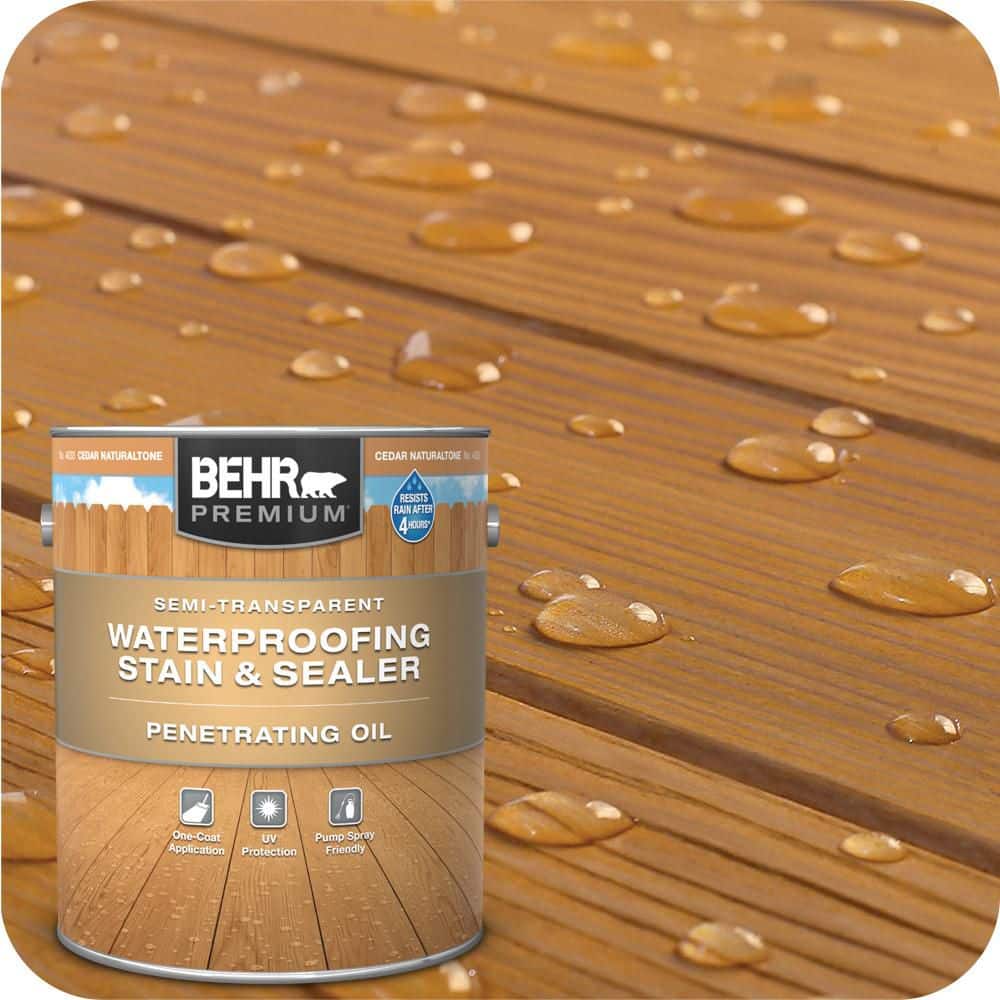 BEHR PREMIUM 1 gal. #ST-533 Cedar Naturaltone Semi-Transparent ...