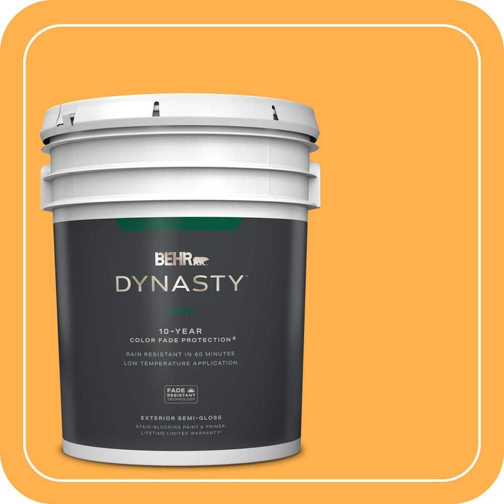 BEHR DYNASTY 5 gal. #P250-6 Splendor Gold Semi-Gloss Exterior Stain ...