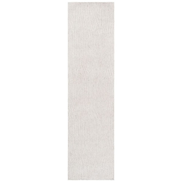 SAFAVIEH Harvest 2 ft. x 9 ft. Silver/Ivory Geometric Solid Color ...