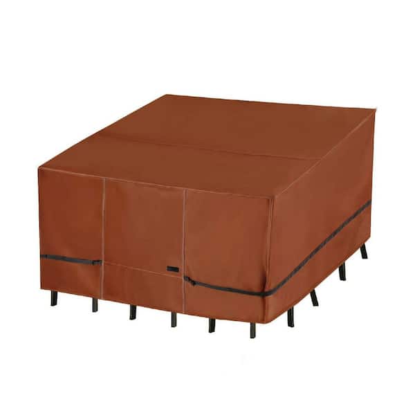 80 in. x 80 in. brown Waterproof 600D Heavy Duty Outdoor Square Patio ...