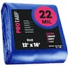 PROTARP 12 ft. x 16 ft. Blue 22 Mil Heavy Duty Polyethylene Tarp ...