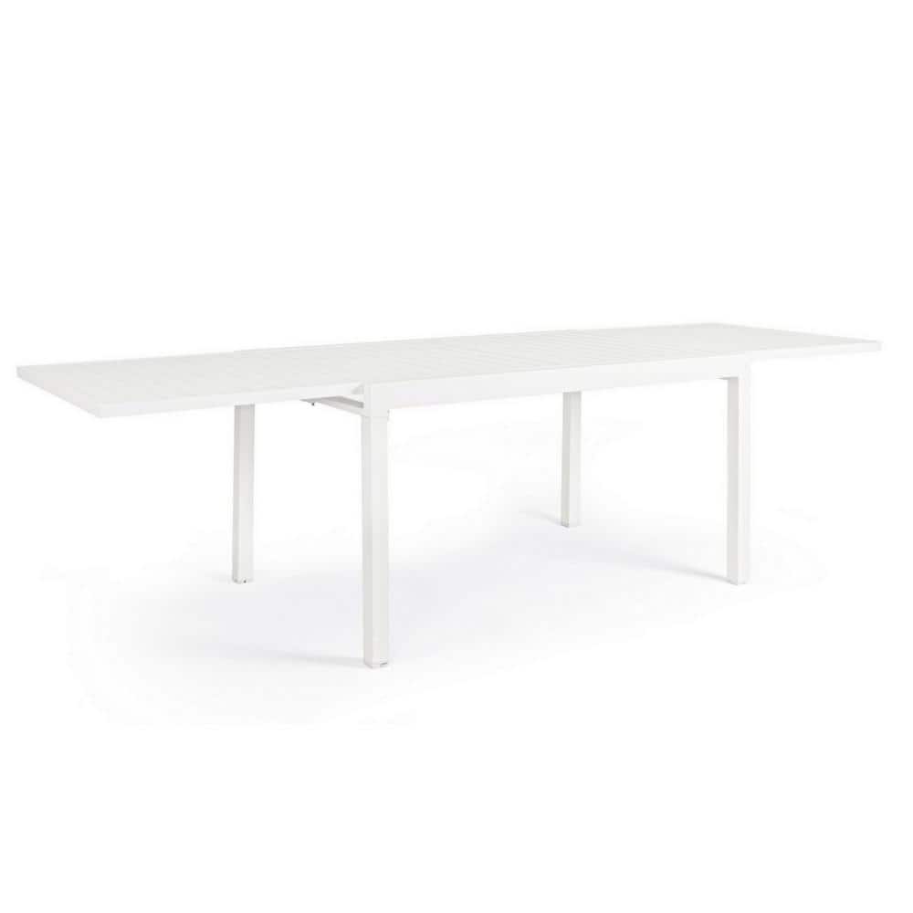 Zeus & Ruta 71 in. x 32 in. x 30 in. Elegant Ivory White Aluminum ...