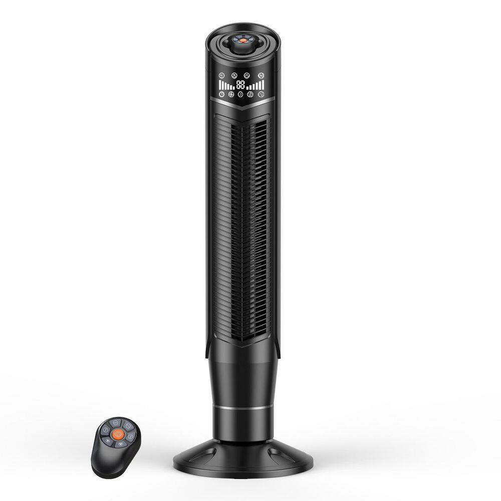 COWSAR High Velocity 39.37 in. 8-Speeds 360° Oscillating Tower Fan with ...