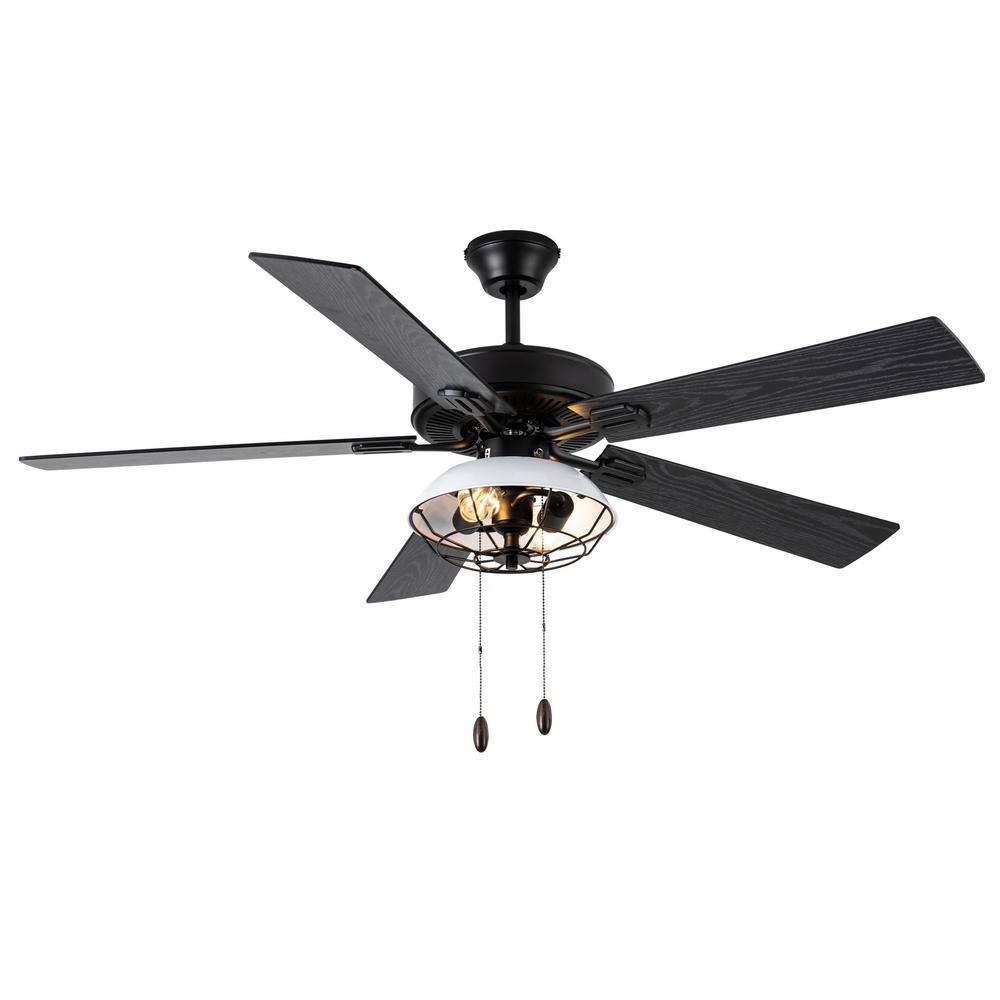 River of Goods 52 in. Indoor Black Harrow Industrial Style Ceiling Fan ...