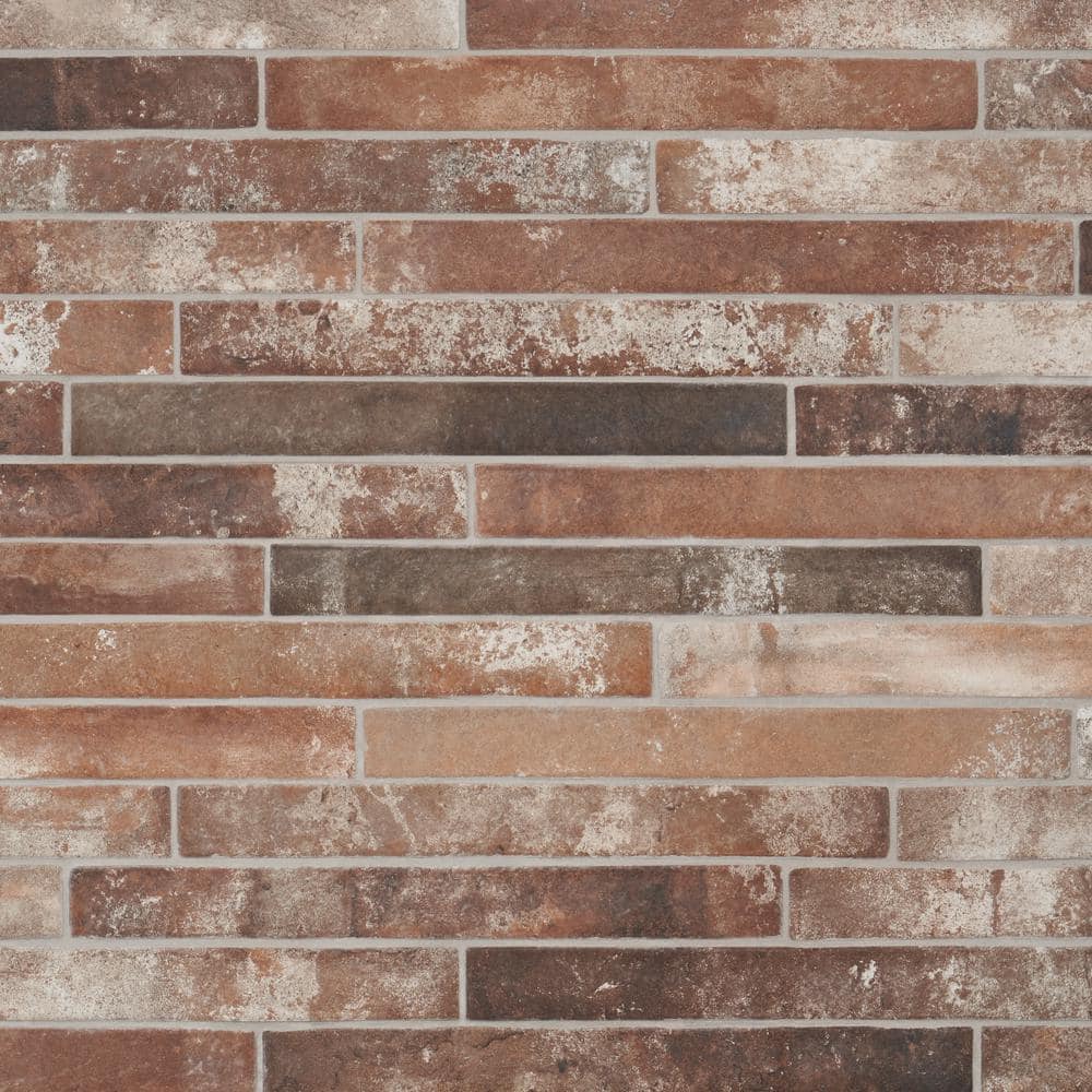 Ivy Hill Tile Scotch Red 1.88 in. x 17.71 in. Matte Porcelain Floor and ...