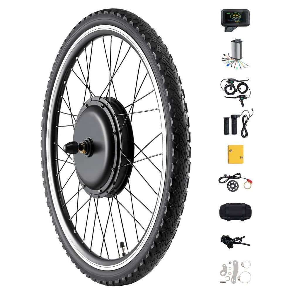 SKYSHALO Electric Bike Conversion Kit, 48V 1000W 420rpm 26in. Front ...