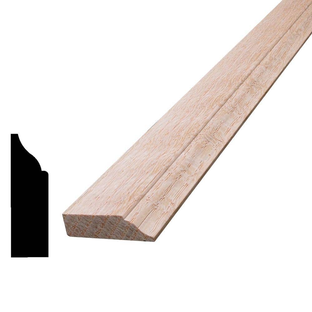 Alexandria Moulding 3/8 in. x 1-1/4 in. x 96 in. Oak Colonial Stop ...