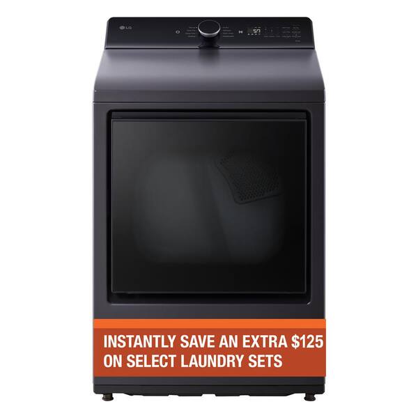 LG 7.3 cu. ft. Vented SMART Gas Dryer in Matte Black with EasyLoad Door ...