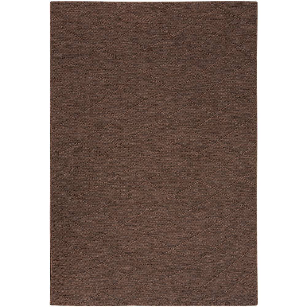 Nourison Washable Solutions Mocha 5 ft. x 7 ft. Diamond Contemporary ...