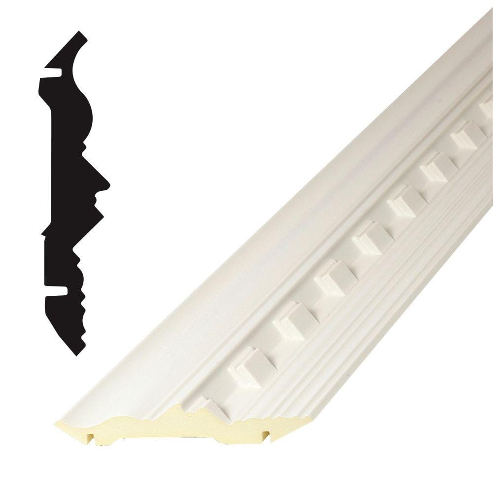 Focal Point 7/8 in. x 4-1/8 in. x 96 in. Primed Polyurethane Dentil ...