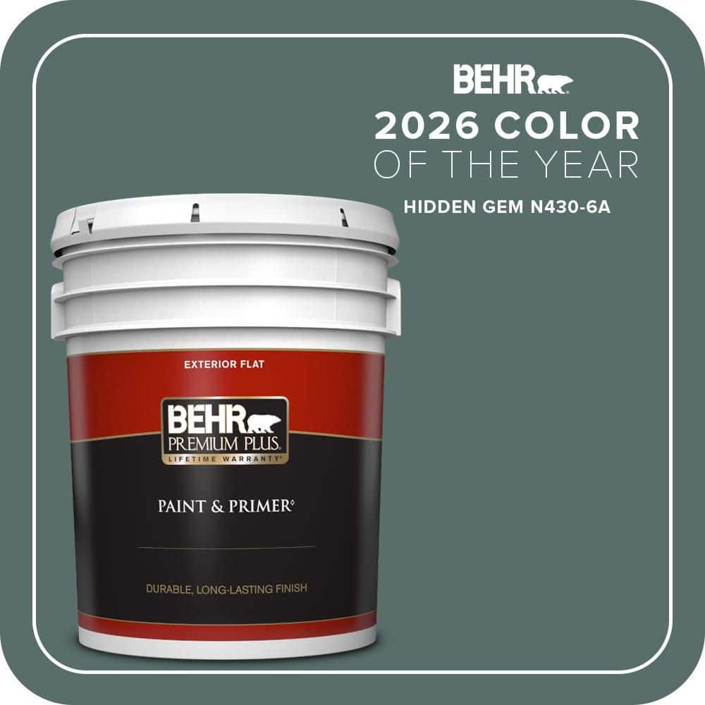 BEHR PREMIUM PLUS 5 gal. #N430-6A Hidden Gem Flat Exterior Paint ...