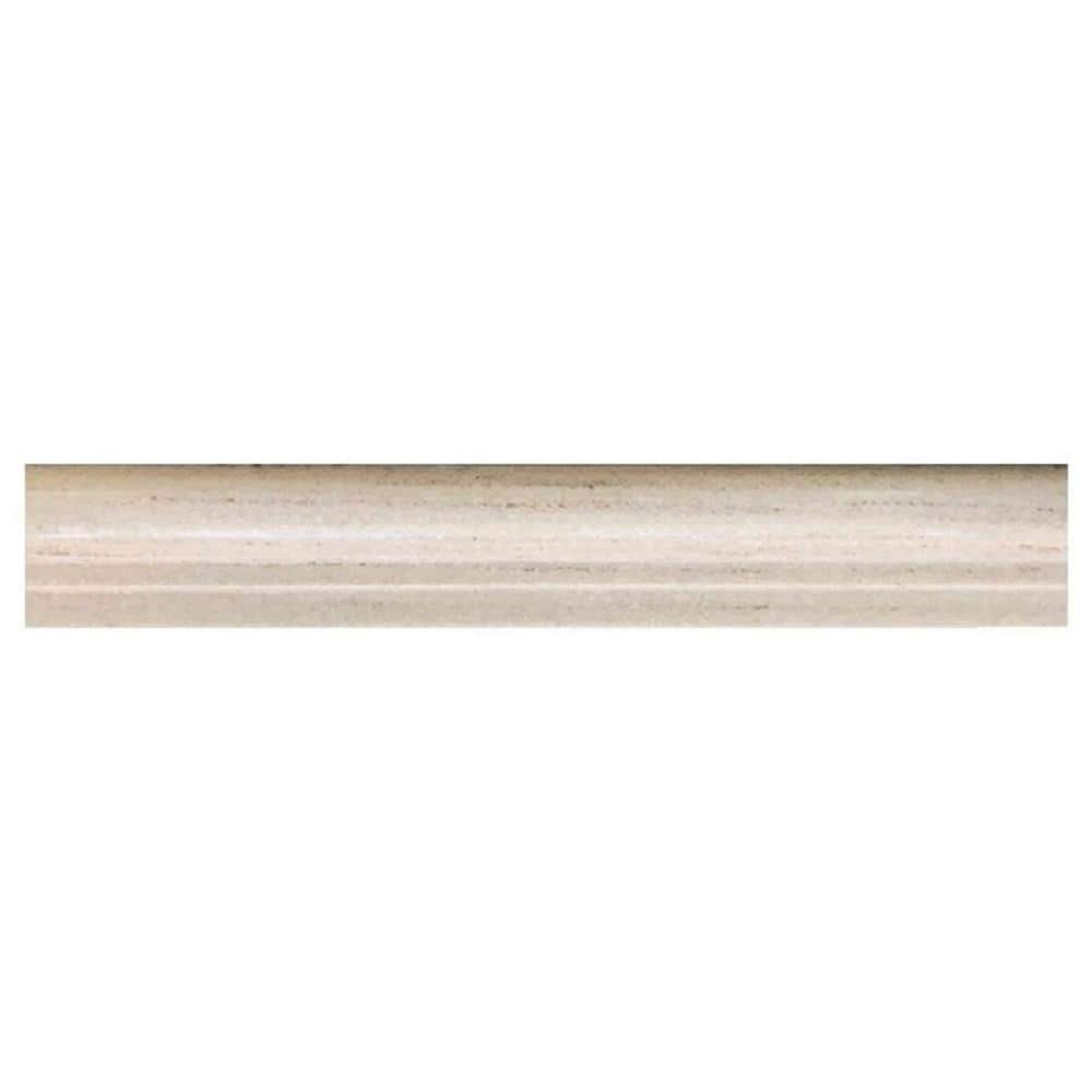 Apollo Tile Grandis Beige 2 in. x 12 in. Polished Crystal Sand Marble ...