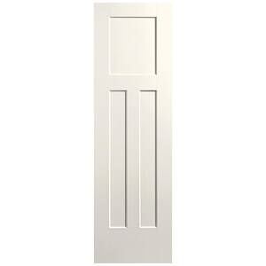 Masonite 24 in. x 80 in. 3-Panel Winslow Single Bore Solid Core Ivory ...