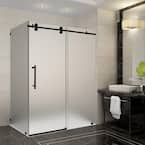 DreamLine Enigma-X 34 1/2 in. D x 72-3/8 in. x 76 in. H Frameless Corner Sliding Shower ...