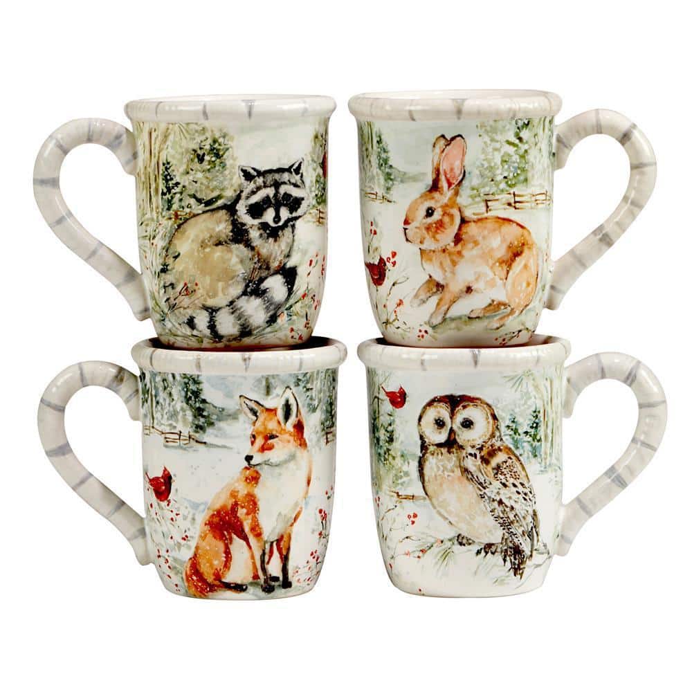 Certified International Winter's Walk 16 oz. Multi-Colored Earthenware ...