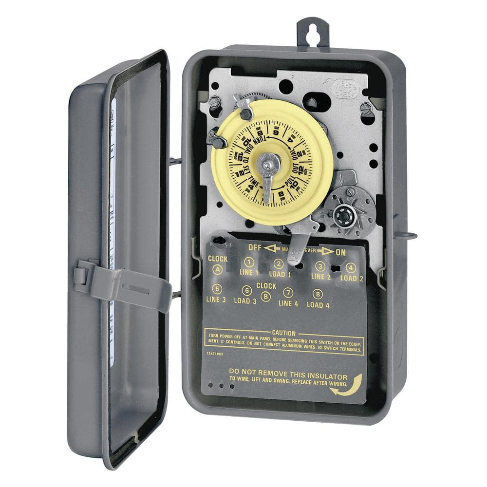 Intermatic T170 Series 40 Amp 24-Hour Mechanical Time Switch with ...