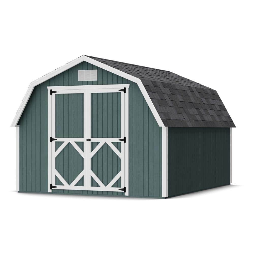 Little Cottage Co. Classic Gambrel 10 ft. x 12 ft. Outdoor Wood Storage ...