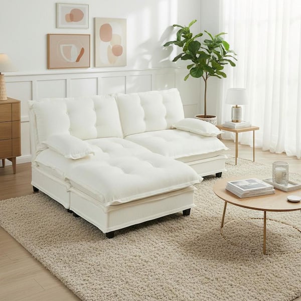 Homy Casa PREM Oversize Modular 77 in.L-Shaped Chenille Sectional Sofa ...