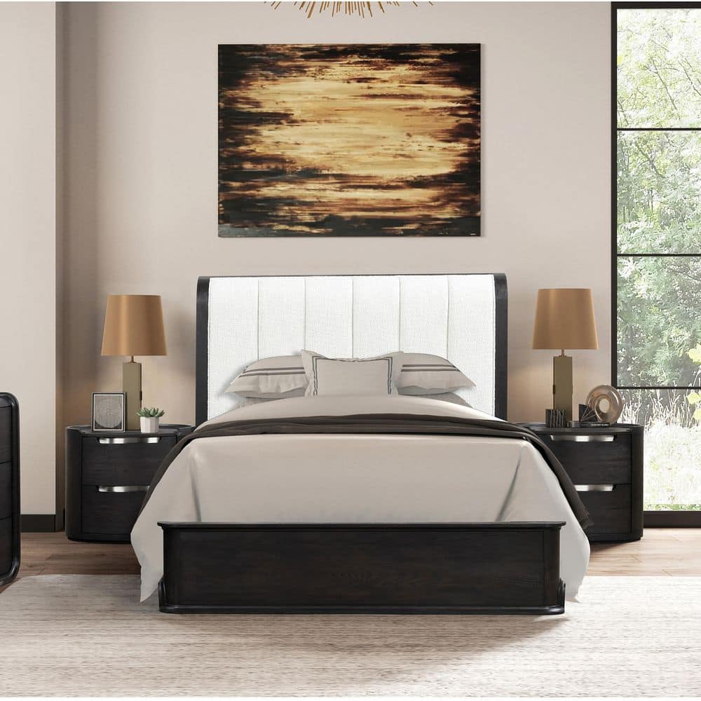 Furniture of America Wilter 3-Piece Black Wood Frame Queen Panel ...