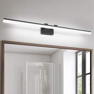 JUSHENG 23.62 in. 1 Light Silver LED Vanity Light Bar with Aluminum ...