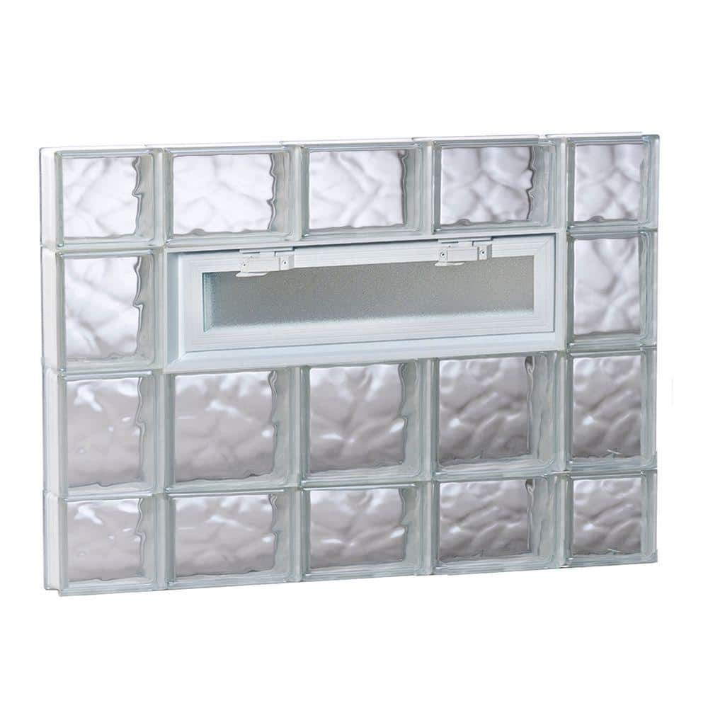 Clearly Secure 34.75 in. x 27 in. x 3.125 in. Frameless Wave Pattern ...