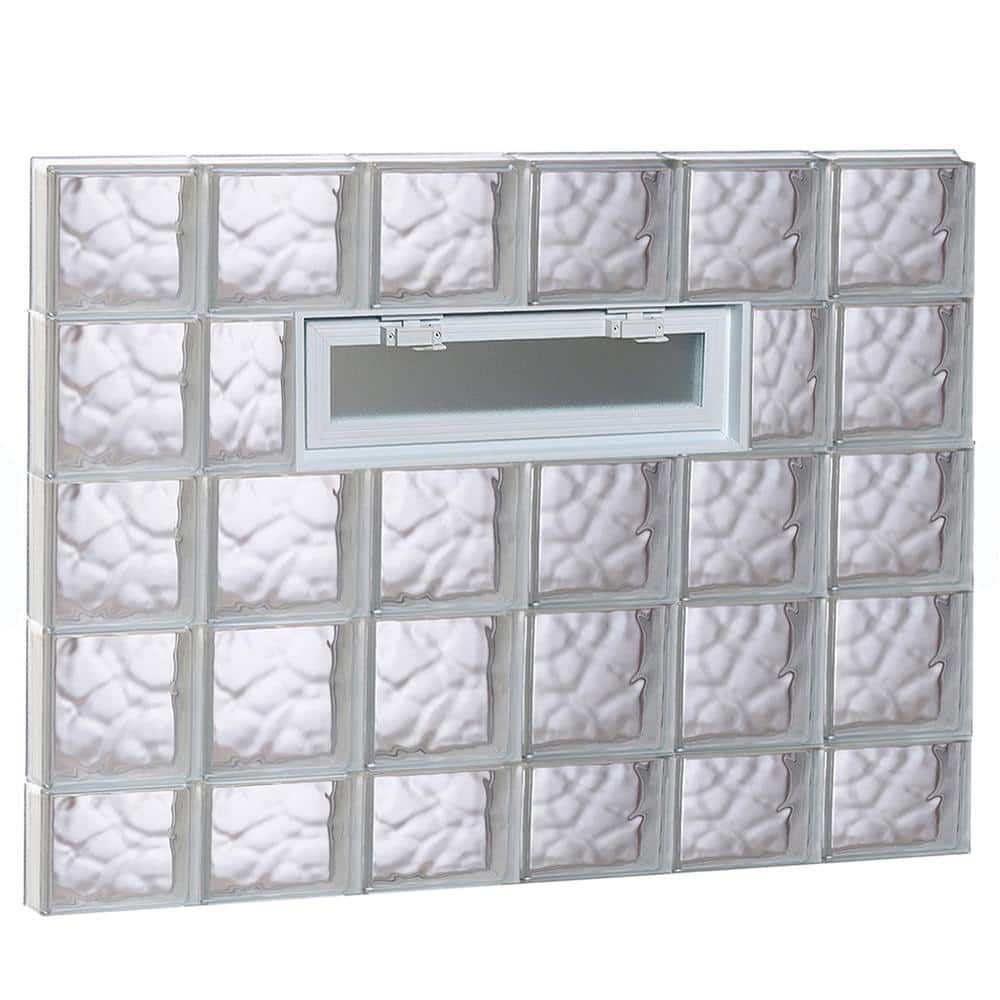 Clearly Secure 46.5 in. x 36.75 in. x 3.125 in. Frameless Wave Pattern ...