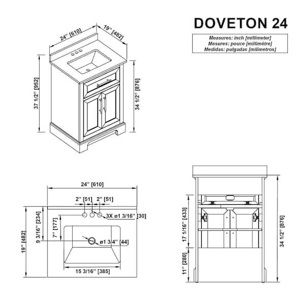 Home Decorators Collection Doveton 24 in. Single Sink Freestanding ...