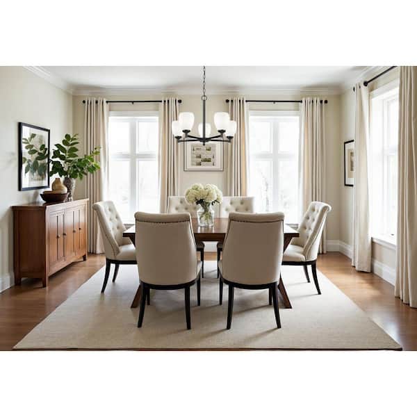 Oren 5-Light Matte Black Chandelier for Indoor Use with No Bulbs ...