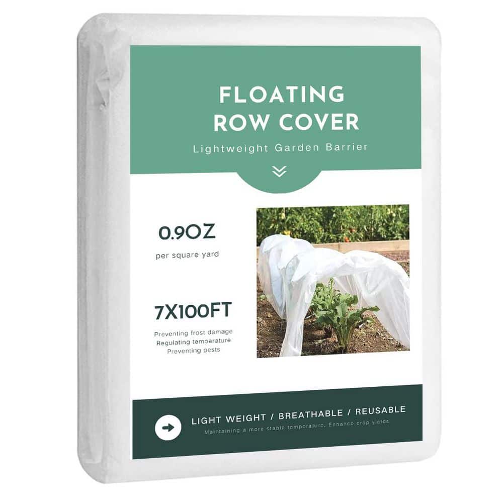 .N/A 7 ft. White Non-Woven Plant Cover Frost Protection Blanket for ...