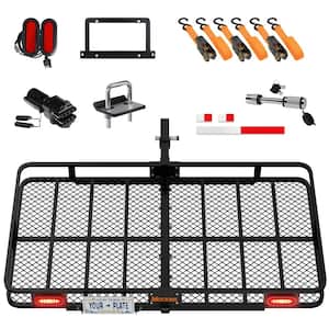 SKYSHALO 500 lbs. Hitch Cargo Carrier Folding Hitch Cargo Carrier 2 in ...