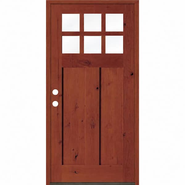 Krosswood Doors 32 in. x 80 in. Craftsman Knotty Alder Right-Hand ...
