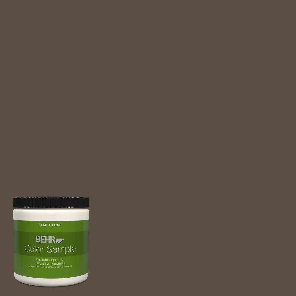 BEHR PREMIUM PLUS 8 oz. #HDC-FL15-05 Warm Pumpernickel Semi-Gloss ...