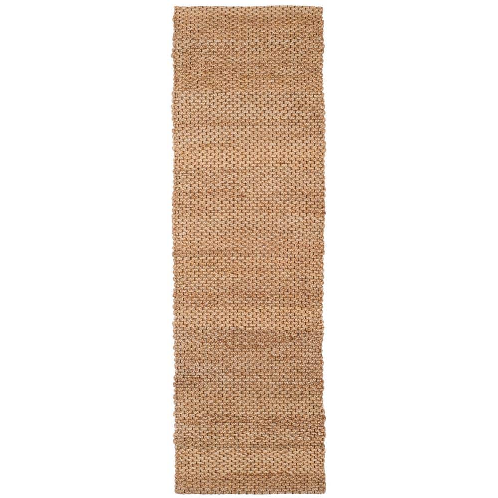 SAFAVIEH Natural Fiber Beige 3 ft. x 8 ft. Solid Runner Rug NF870A-28 ...