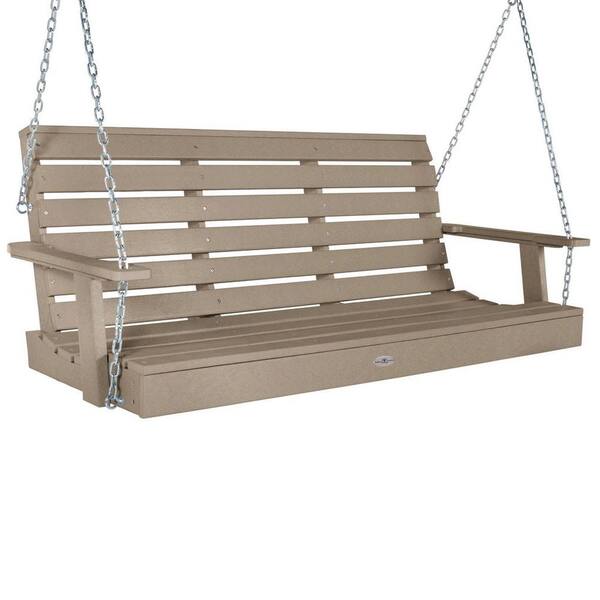 Highwood Riverside 5ft. 2-Person Cabana Tan Recycled Plastic Porch ...