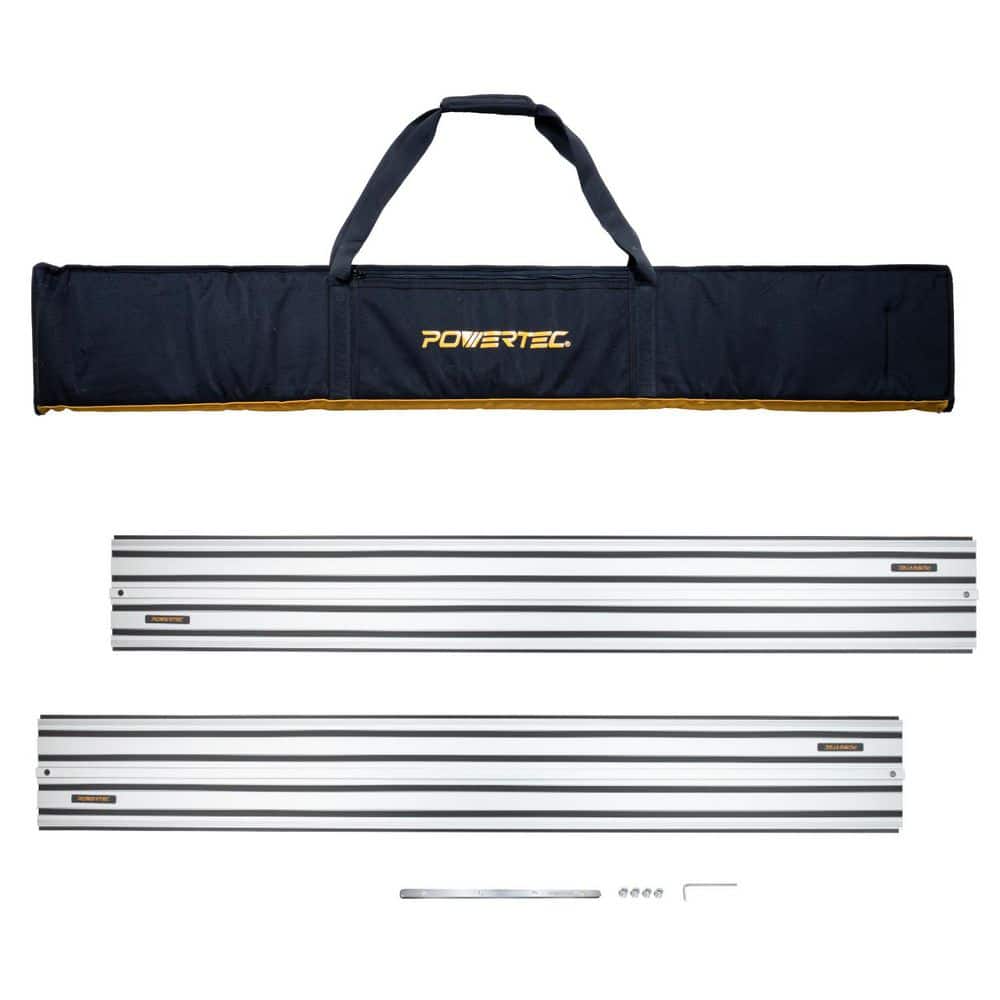 ‎POWERTEC 110 in. Track Saw Guide Rail Connector Set with Protective ...