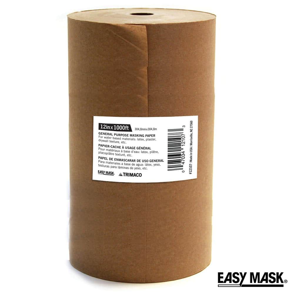 TRIMACO Easy Mask 12 IN. X 1000 FT. Brown General Purpose Masking Paper ...