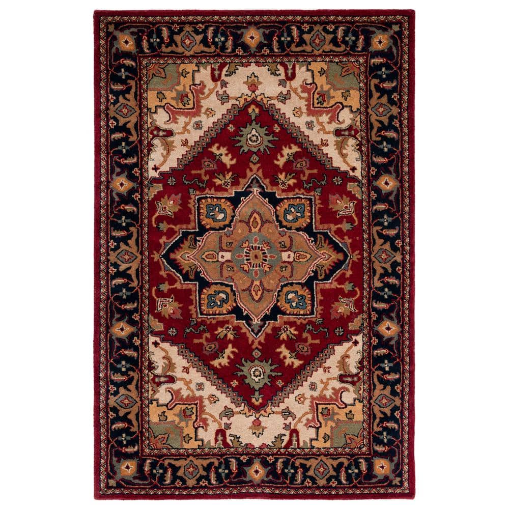 SAFAVIEH Heritage Red 8 ft. x 10 ft. Border Floral Medallion Area Rug ...