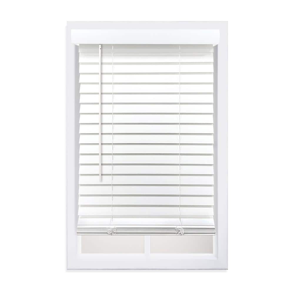 Reviews for StyleWell Smooth White Cordless Room Darkening Smooth Faux Wood Blinds with 2 in ...