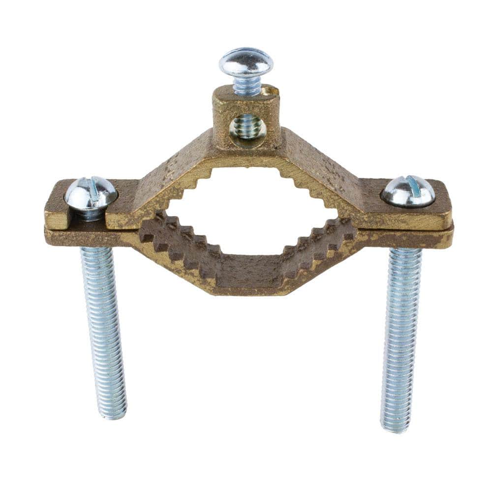 Commercial Electric 1-1/4 in. to 2 in. Bronze Ground Clamp for 10 - 2 ...