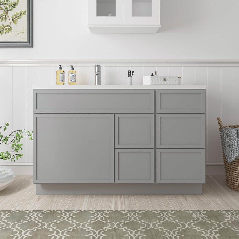 Vanity Art Colton 51 in. 1-Door and 5-Drawer Freestanding Shaker ...